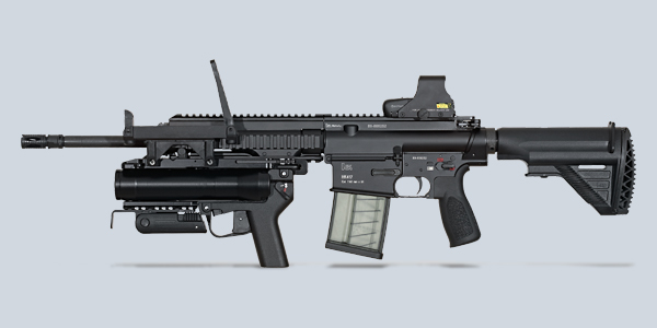 HK417 .30Cal (7.62x51mm) Long Barrel with attached Under Barrel Grenade ...